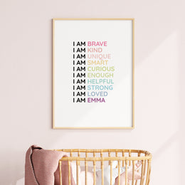 Magic Mindset Affirmations Print – Colorful Kiwi - Custom Wall Art