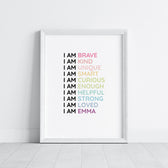 Magic Mindset Affirmations Print – Colorful Kiwi - Custom Wall Art