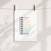 Magic Mindset Affirmations Print – Colorful Kiwi - Custom Wall Art